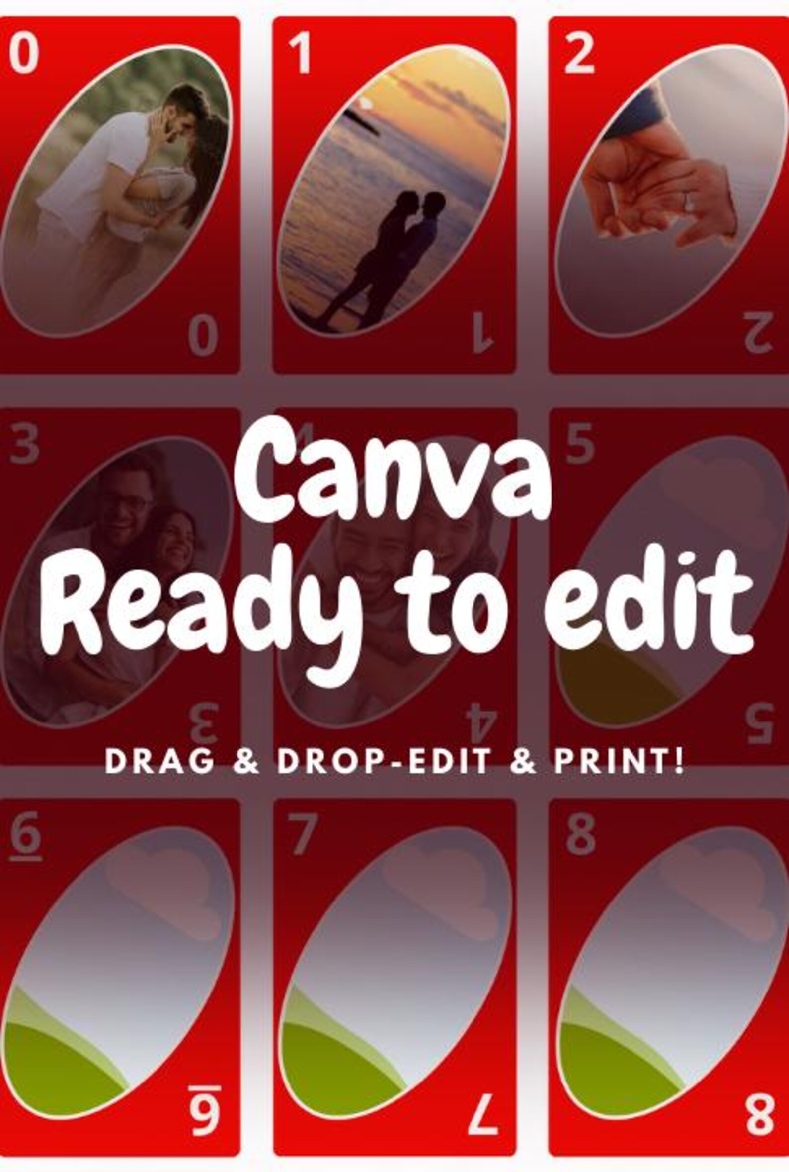 Card Game UNO Customize Digital Product Ready to Print Drag & Drop PDF ...