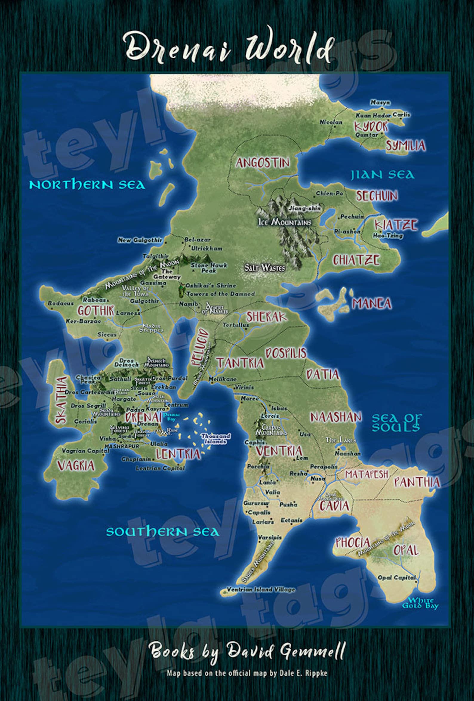 Drenai Map. Books by David Gemmell Great Gift for a Fantasy - Etsy