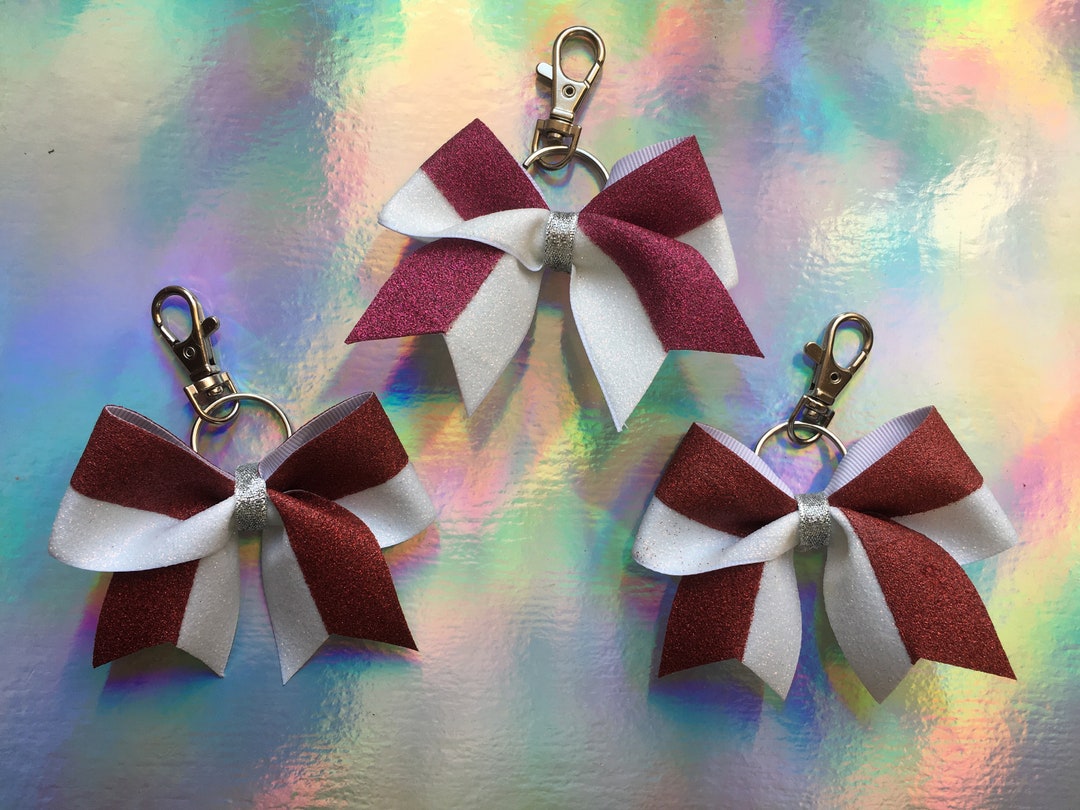 Glitter Striped Keyring Bow - Etsy
