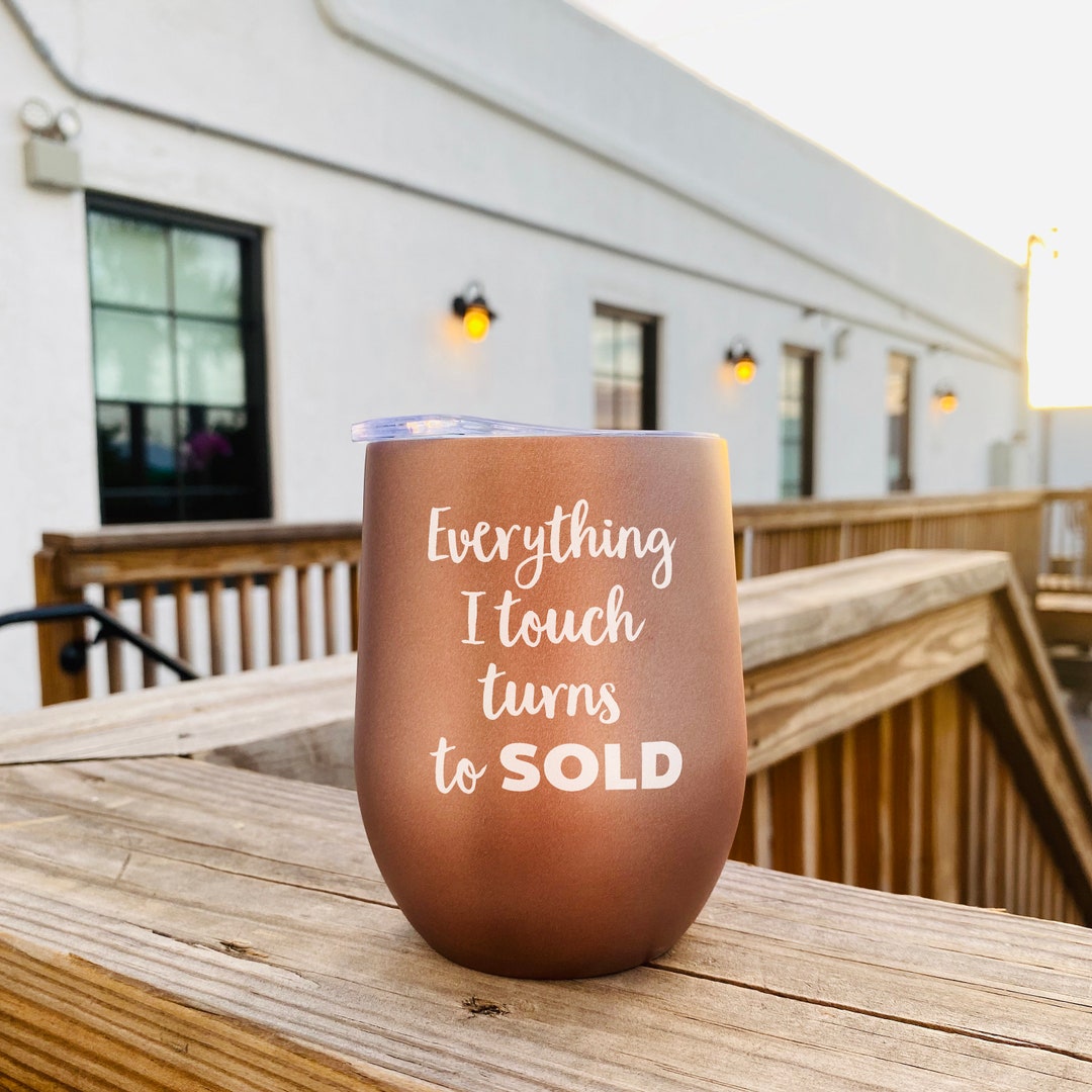 Realtor Gifts for Women 12oz Wine Glass Tumbler Cup Funny Real Estate ...