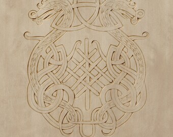 Viking Knotwork Dragon Corner Design Vector Clipart Public | Etsy