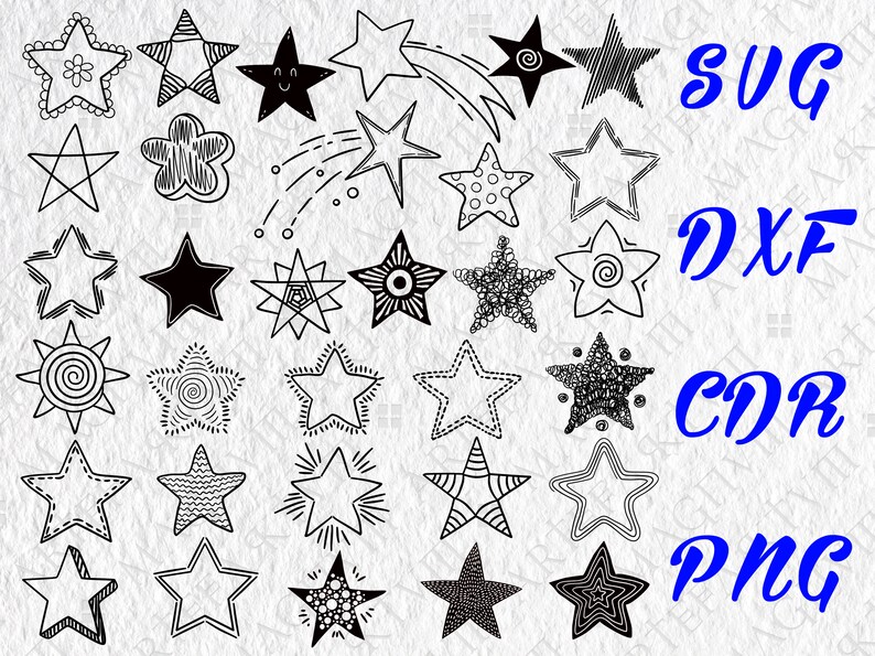 Stern SVG Stern Clipart Sterne Svg Dxf Png Stern | Etsy