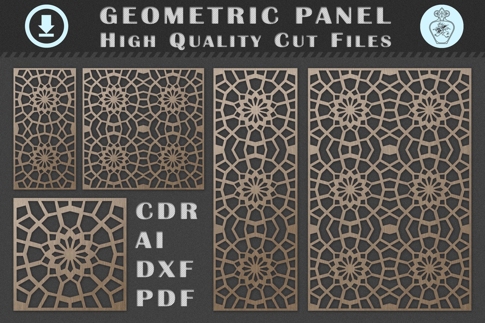Geometric Pattern Decorative Panel Templates Dxf Cdr AI Pdf | Etsy