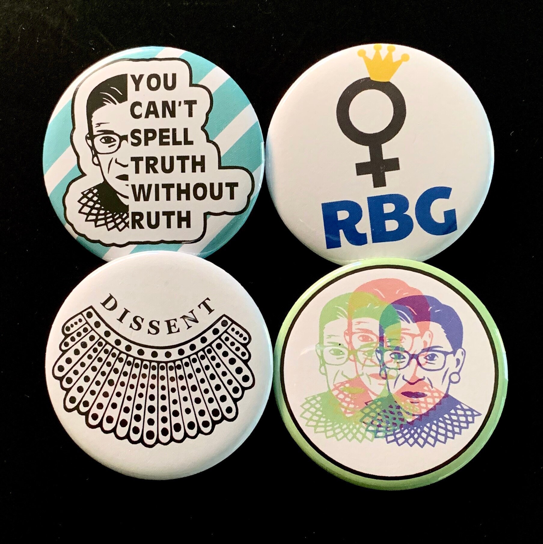 Ruth Bader Ginsburg Button Set Notorious RBG Set of 4 Ruth | Etsy