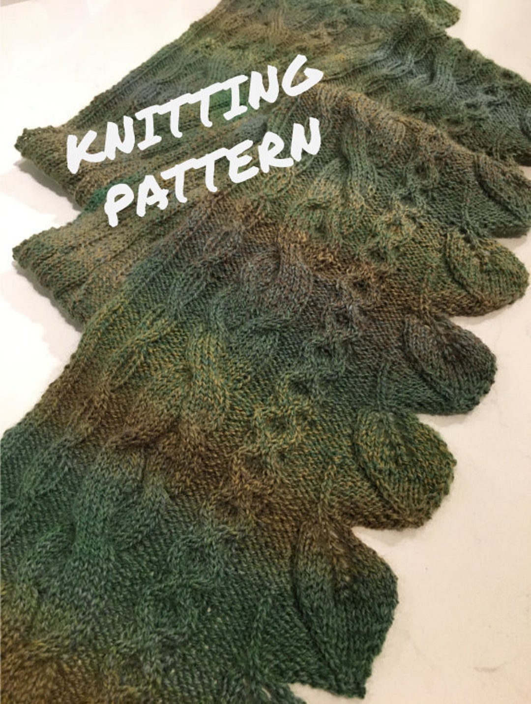 Lacy Leaf and Cabled Root Scarf - Knitting Pattern PDF - Etsy UK