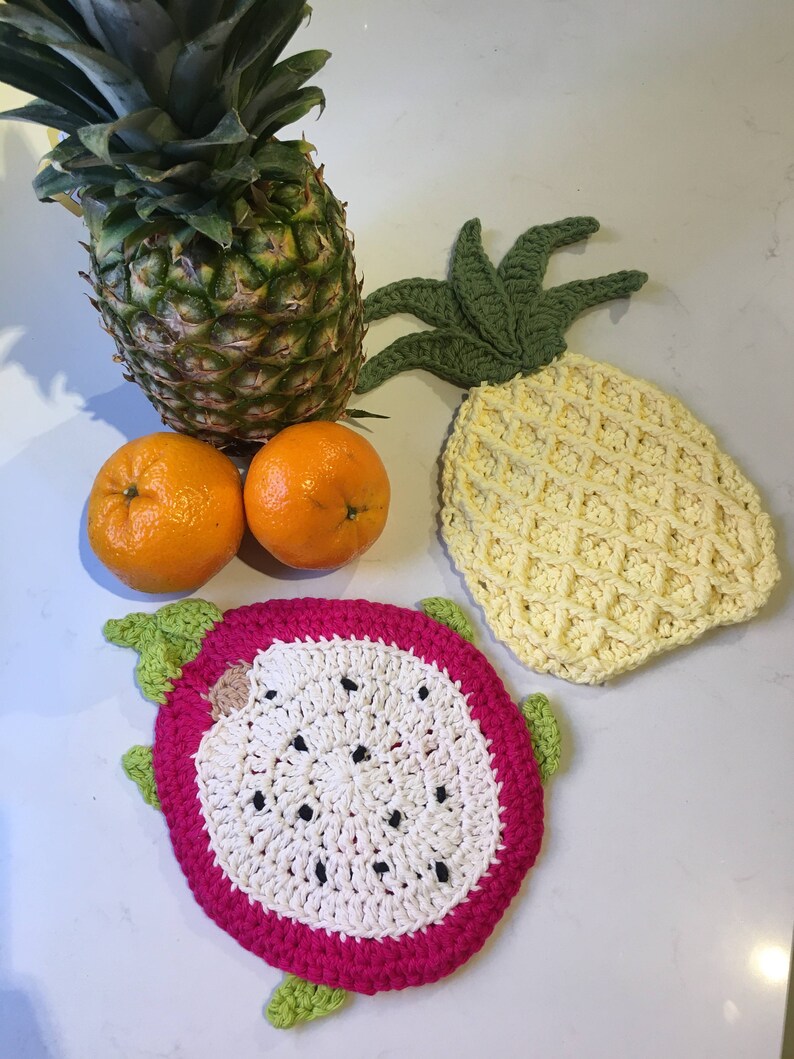 Tropical Fruits Potholders - Crochet Pattern PDF - Etsy