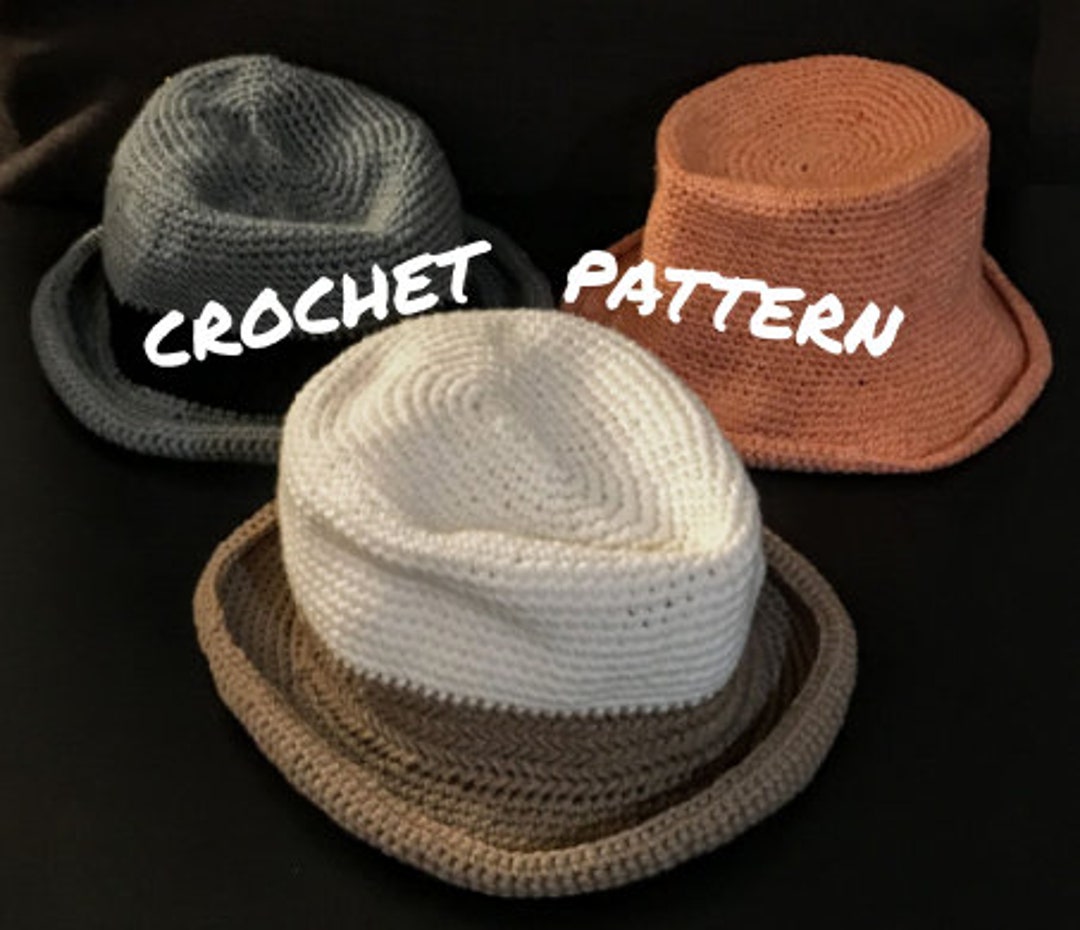 Fedora Hat in 3 Styles & 3 Sizes - Crochet Pattern PDF - Etsy