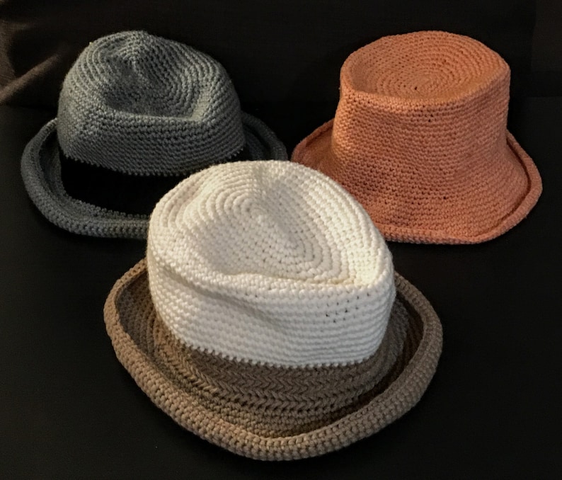 Fedora Hat in 3 Styles & 3 Sizes - Crochet Pattern PDF - Etsy