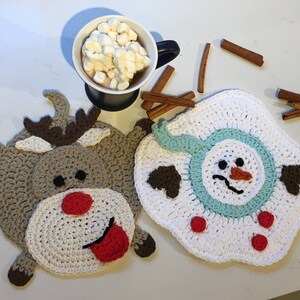 Snowman & Reindeer Potholders - Crochet Pattern PDF - Etsy