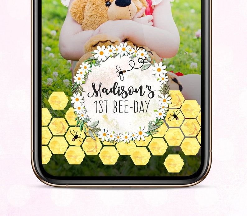 Bee-day Geofilter Bee Birthday Snapchat Filter Bumble Bee - Etsy