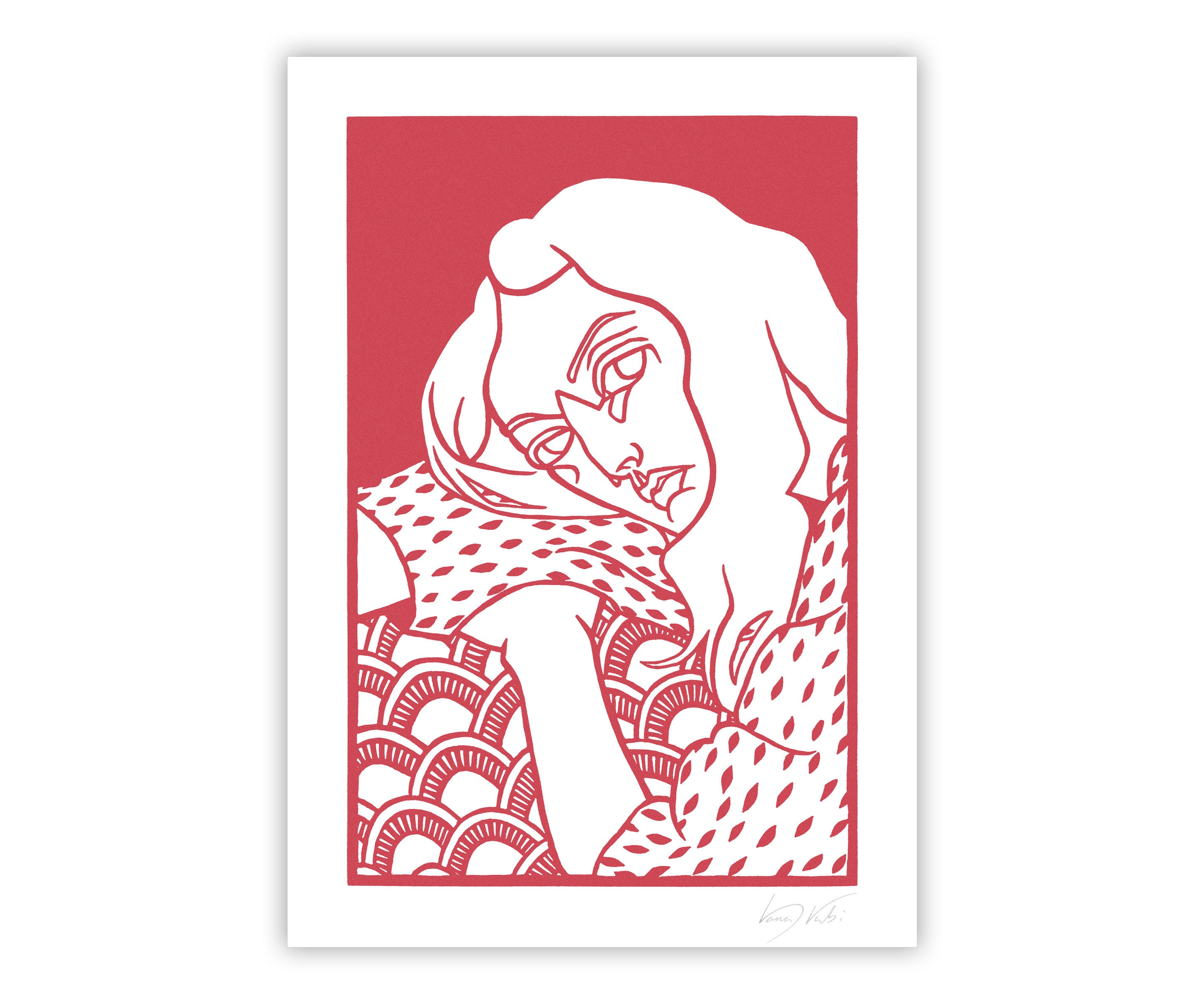 Choose Colour - A4 Fine Art Print - ‘laura Leaning’ - Digital ...