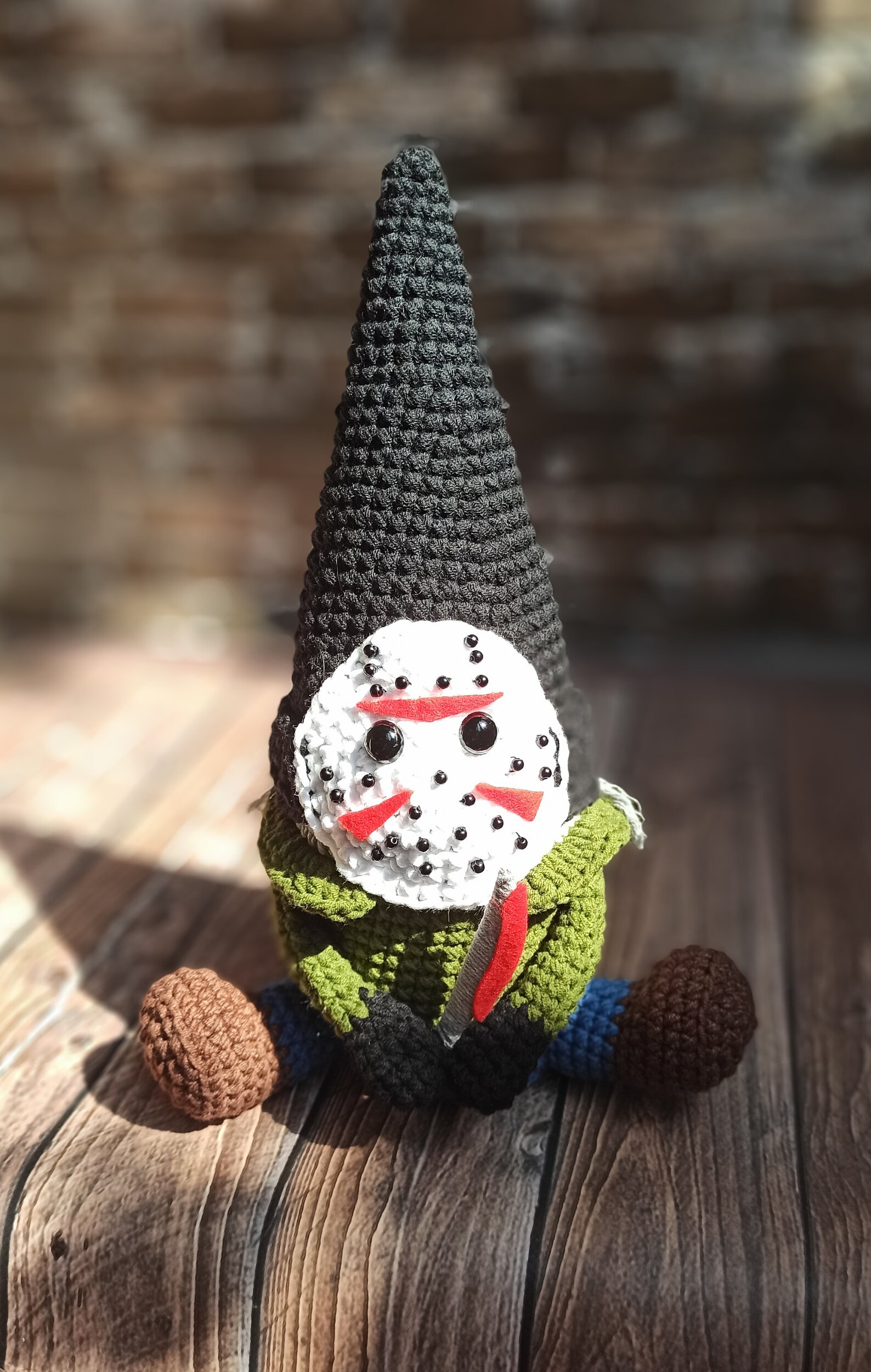 Creepy gnome with machete crochet pattern Horror tutorial gonk | Etsy