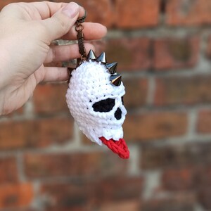 Crochet Pattern Punk Rock Skull Keychain Halloween Toy Skull Pattern ...