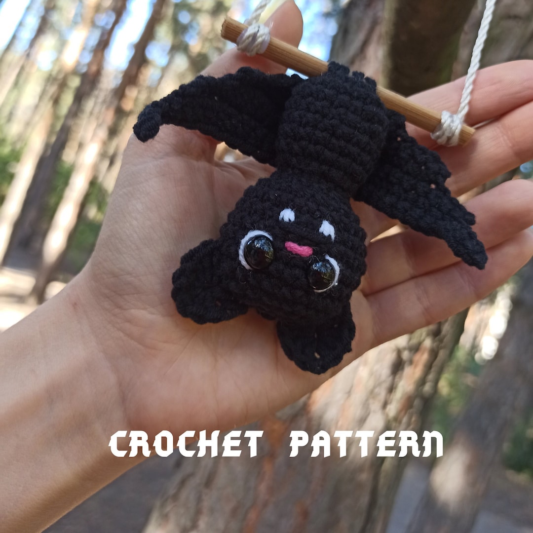 Bat Crochet Pattern Halloween Cute Toy Bat on Swing Car Hanging ...