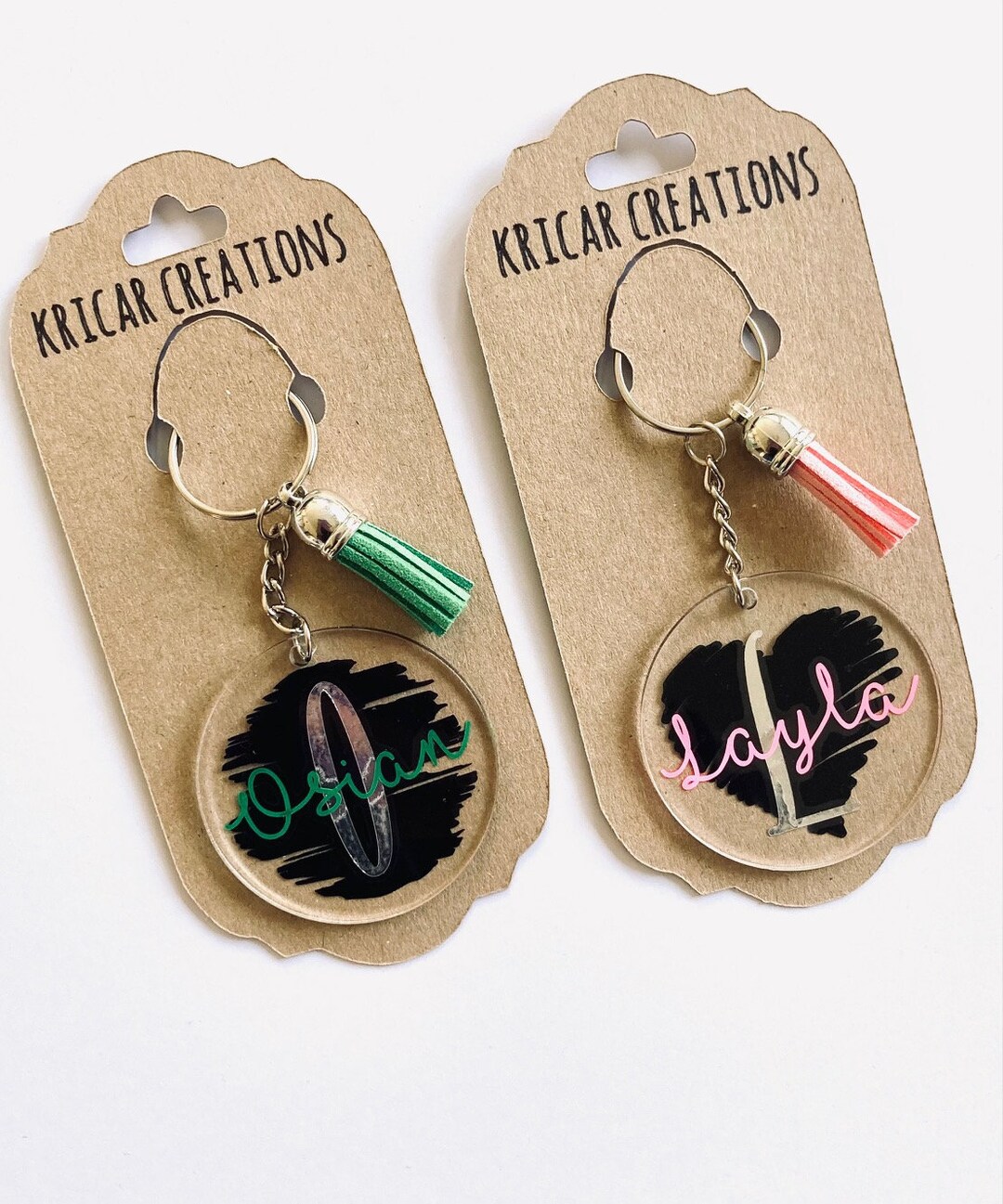 Personalised Name Keyring Acrylic Circle Keychain With - Etsy