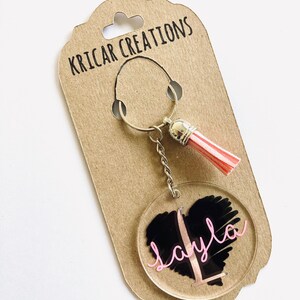 Personalised Name Keyring Acrylic Circle Keychain With - Etsy