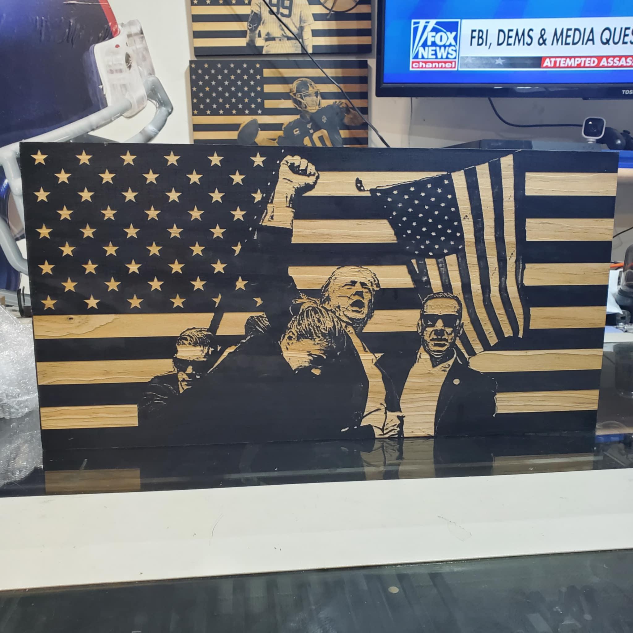 Trump American Flag Digital File for Laser Engraving. - Etsy