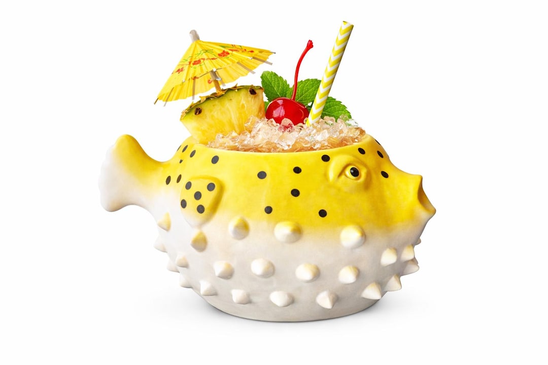 Puffer Fish Blowfish Tiki Ceramic Bowl Candy Dish Ice Cream Bowl - Etsy
