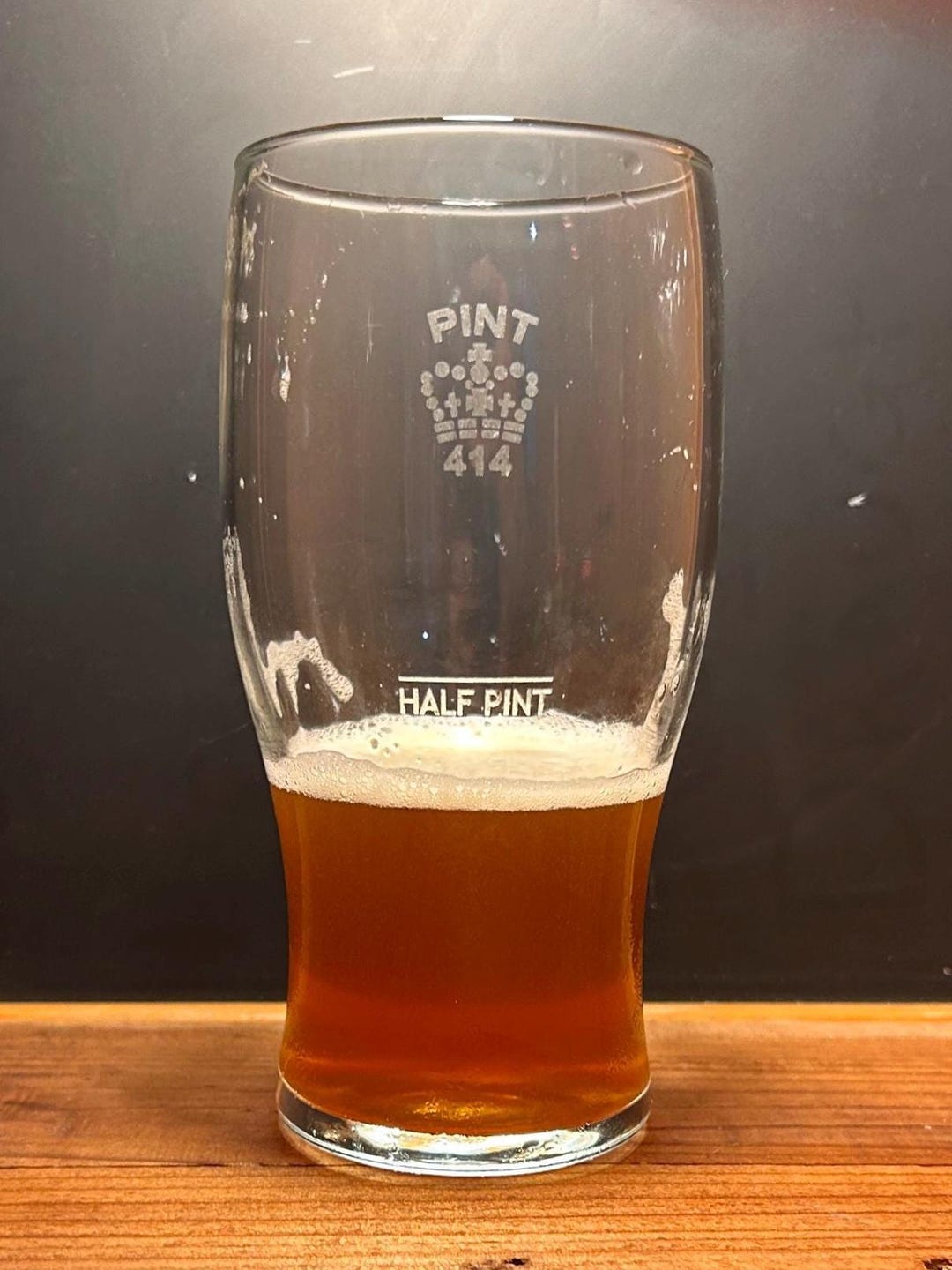 British Stamp Imperial Pint Tulip Beer Glass 20 Oz With Half Pint Mark ...