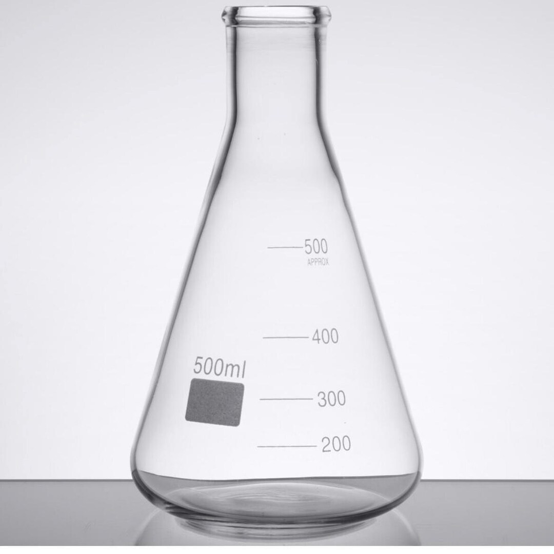 500 Milliliter Glass Erlenmeyer Flask Metric Measure - Etsy