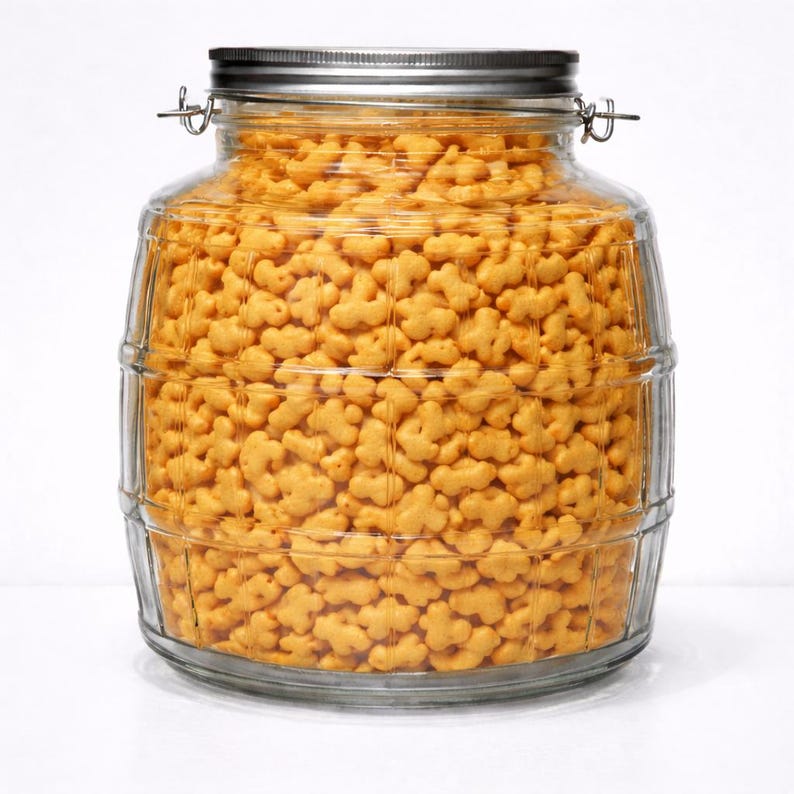 New Textured Glass Barrel Jar General Store Candy Jar Granny’s Cookie ...