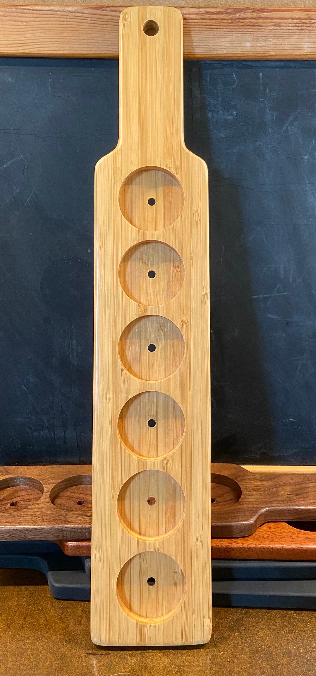 Bamboo Beer Sampler Flight Paddle Plus Six 5 Oz Taster Glasses - Etsy