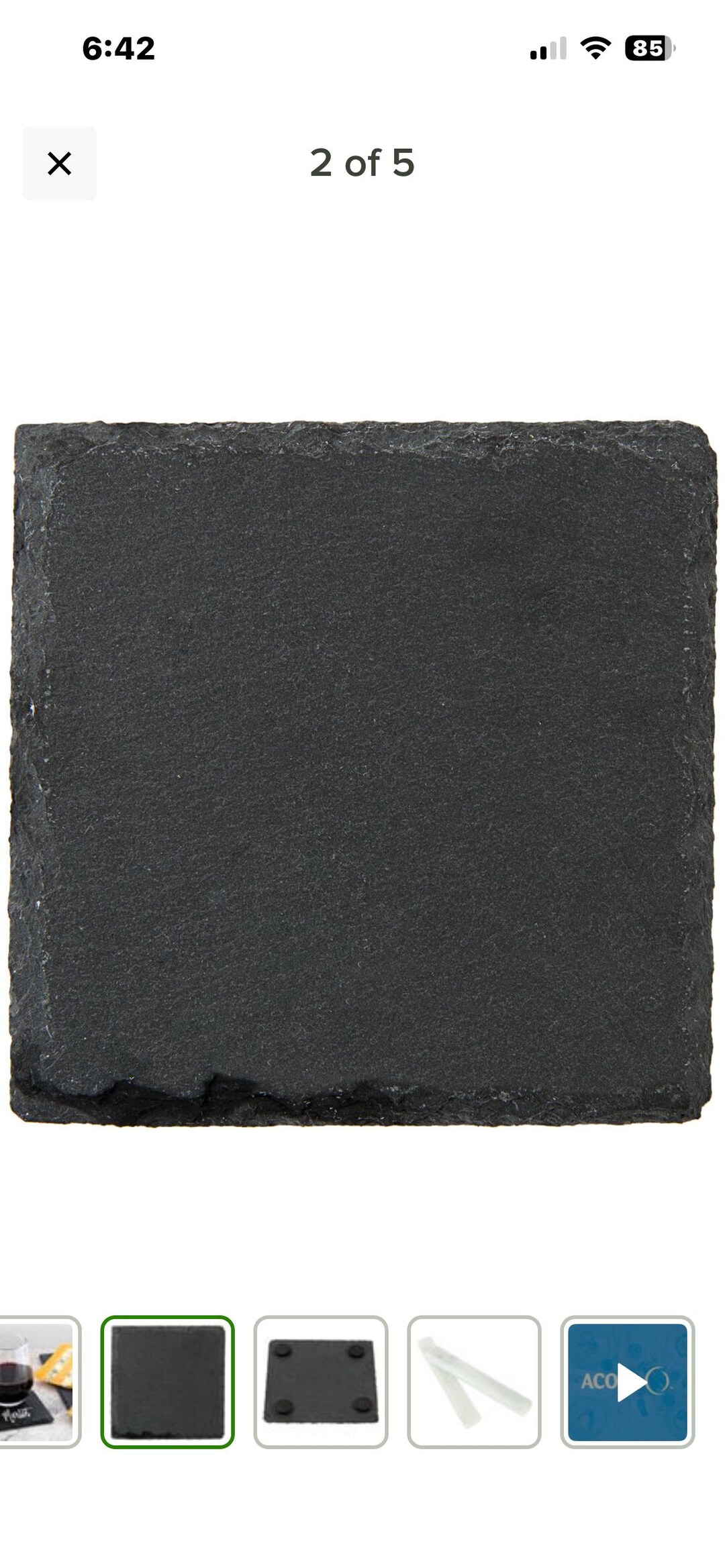 Natural Slate Coaster 4 Inch by 4 Inch - Set of 4 - Closeout Discounted ...