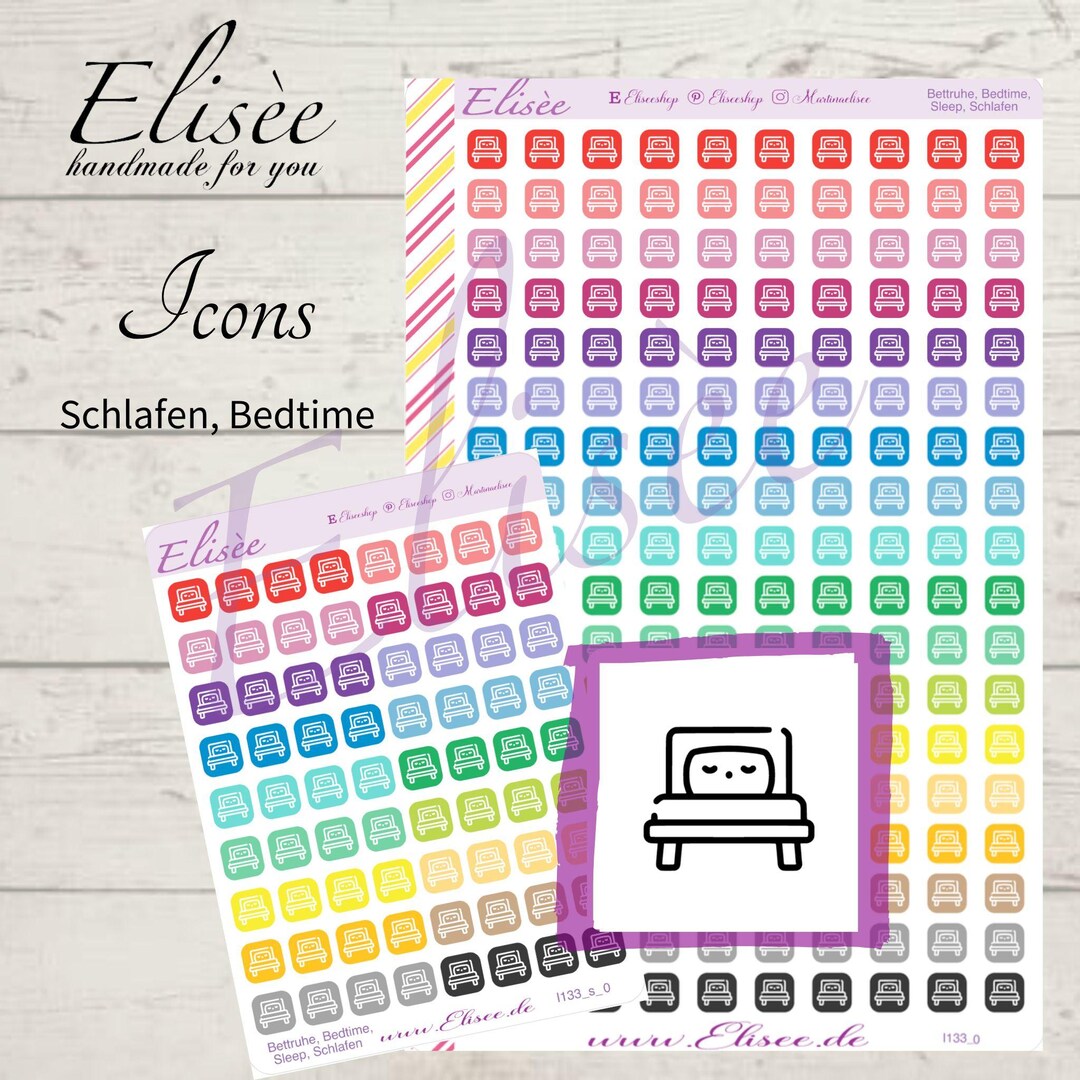 I133_0 Icons "sleep, Bedtime" Stickers - Etsy