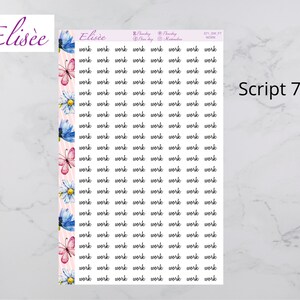 S71 Script Sticker WORK Aufkleber Planner Sticker Erin Condren Sticker ...