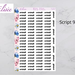 S71 Script Sticker WORK Aufkleber Planner Sticker Erin Condren Sticker ...
