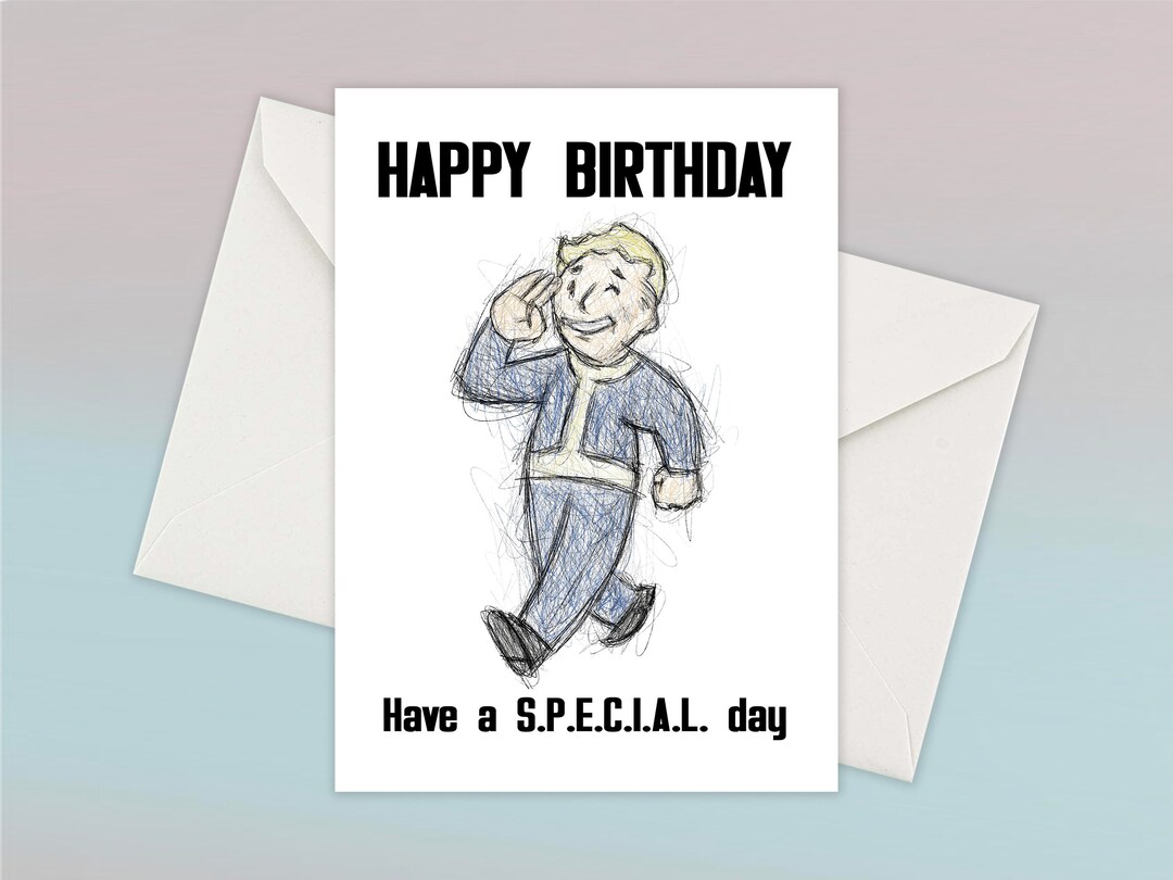 Fallout Birthday Card Pipboy Sketched Fallout Happy Birthday Happy ...