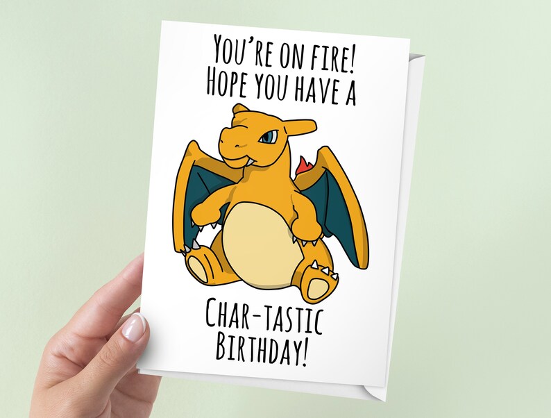 Charizard Birthday Card Have A Chartastic Birthday Personalised Bday ...