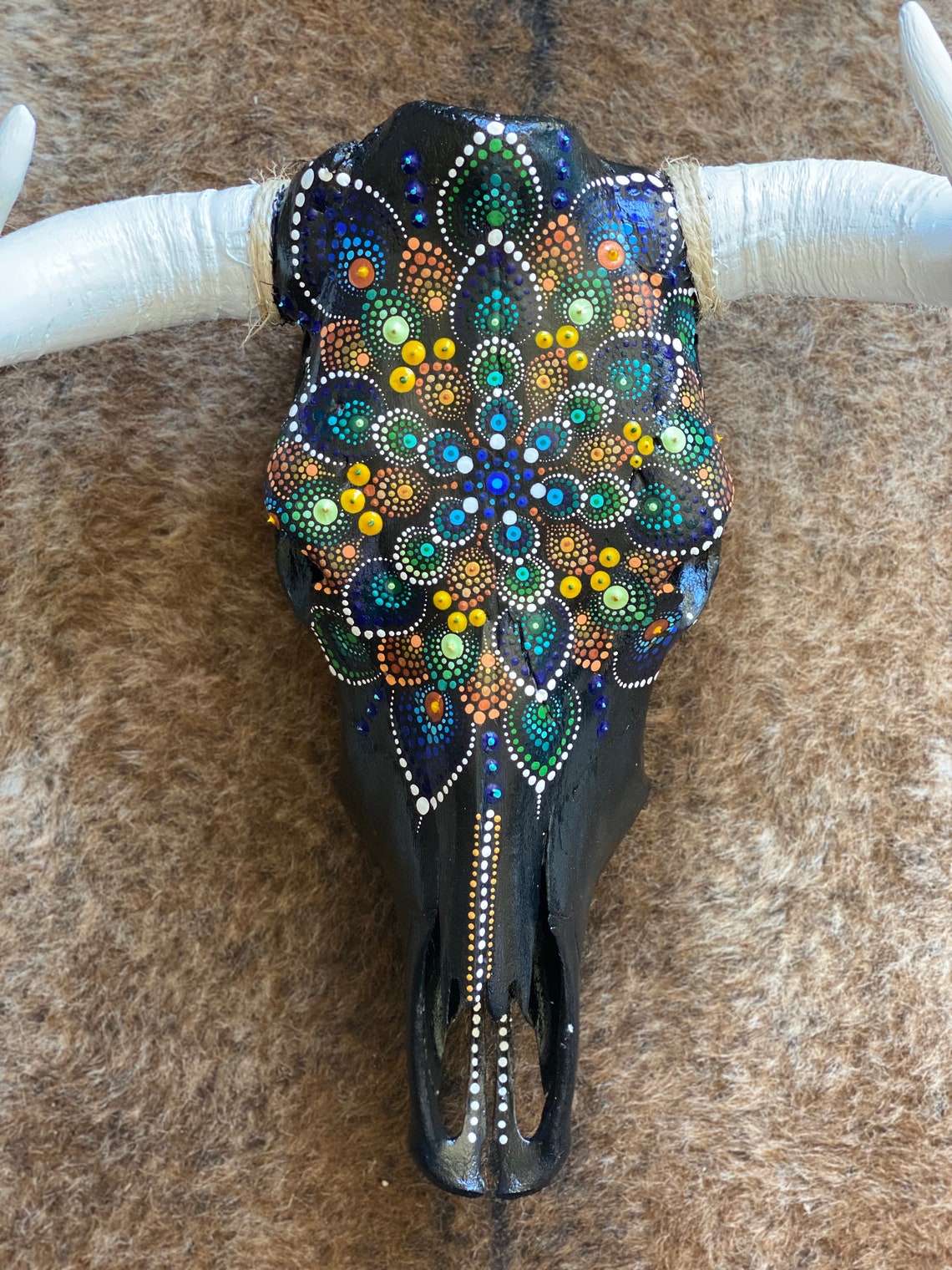 Painted Cow Skull: Wonder - Etsy