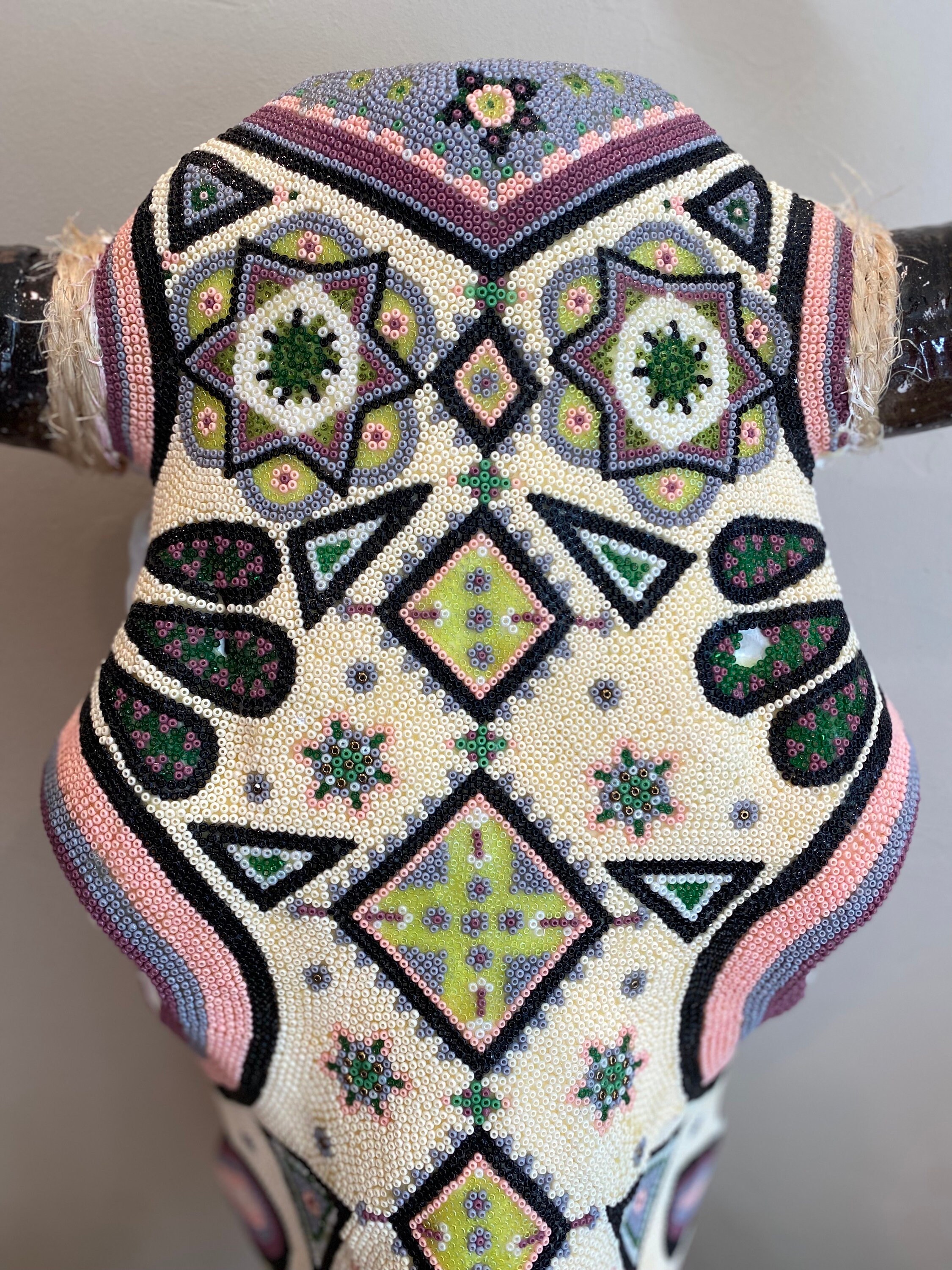 Hand Beaded Cow Skull - Etsy