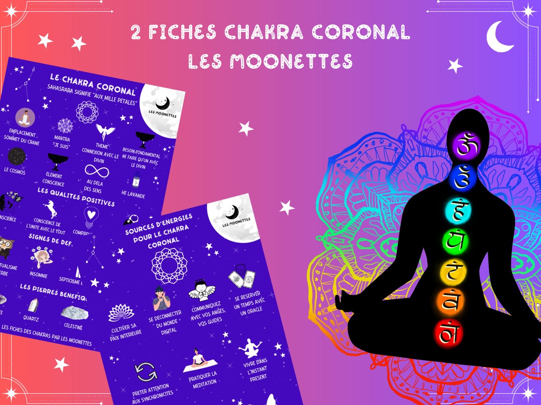 2 fiches Chakra coronal et pierres de lithothérapie par Les - Etsy France