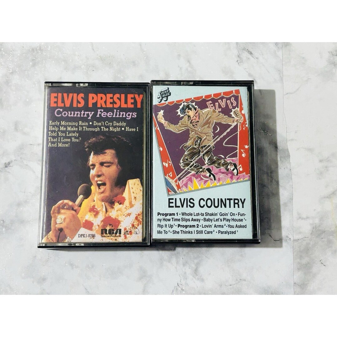 1980’s Elvis Presley Cassette Tapes Country Feelings & Elvis Country - Etsy