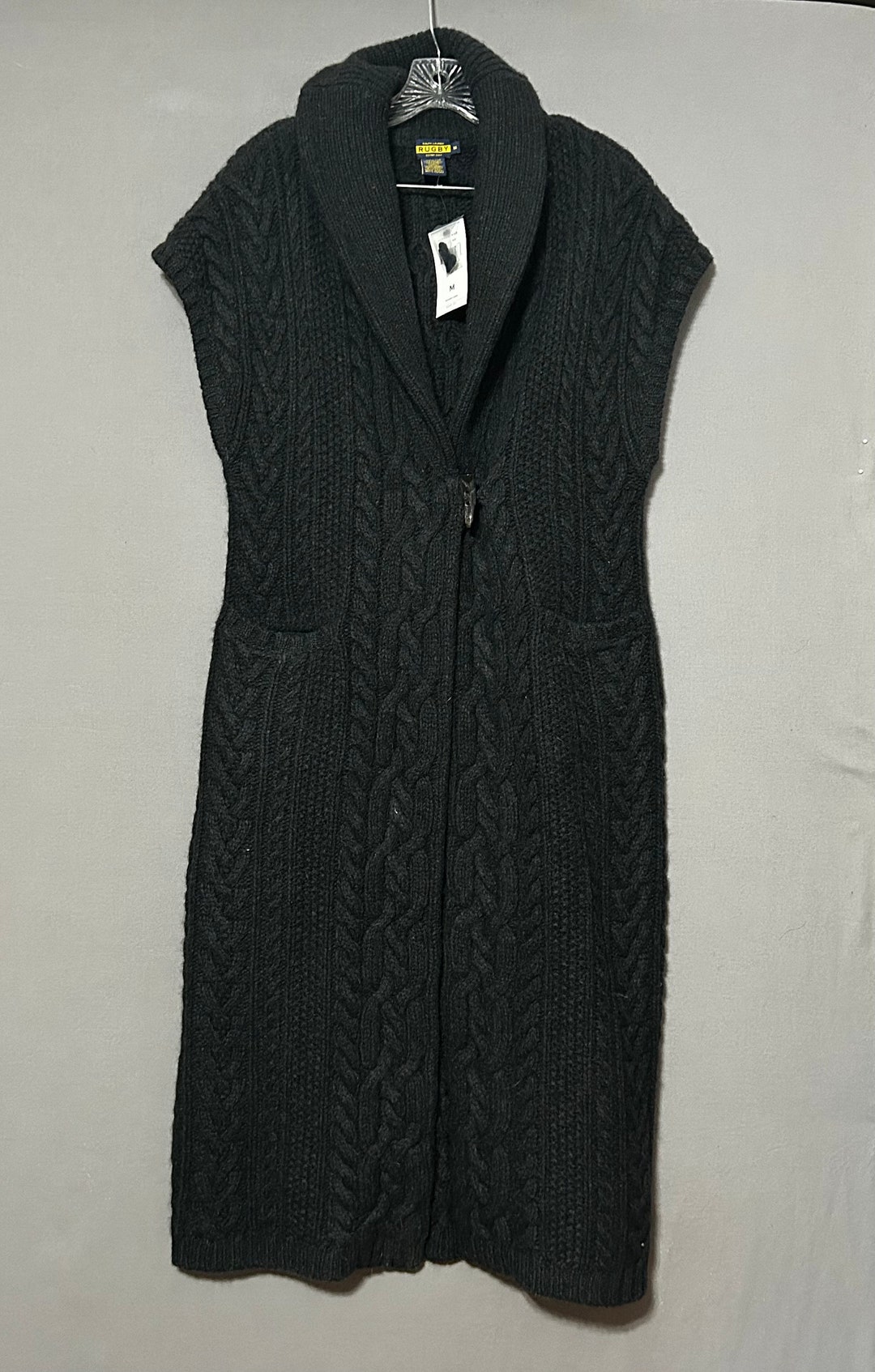 Ralph Lauren Rugby Long Sleeveless Cardigan Vest Gray Size Medium - Etsy