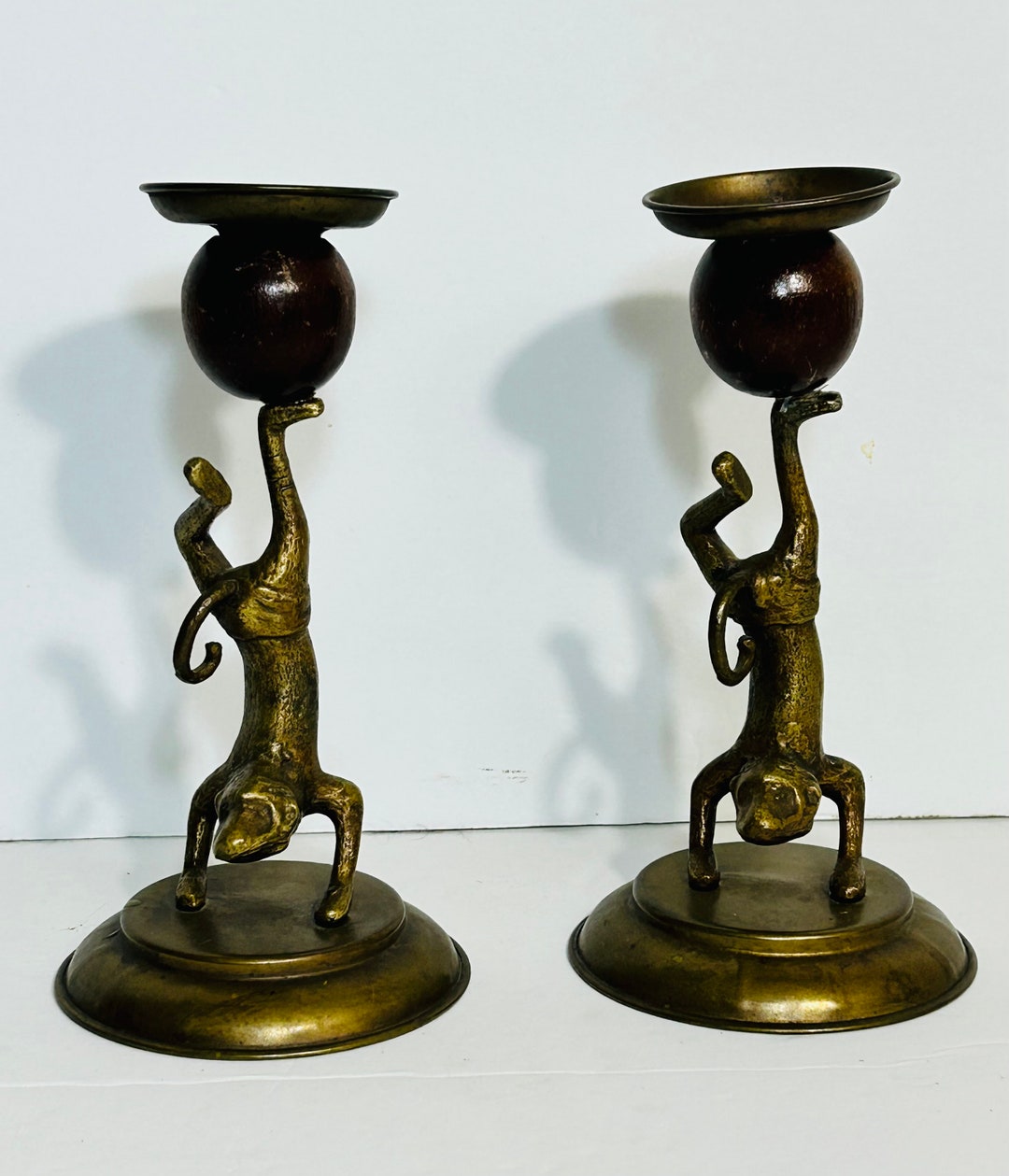 1977 Arthur Court Monkey Doing Handstand Candlesticks 7 Tall - Etsy
