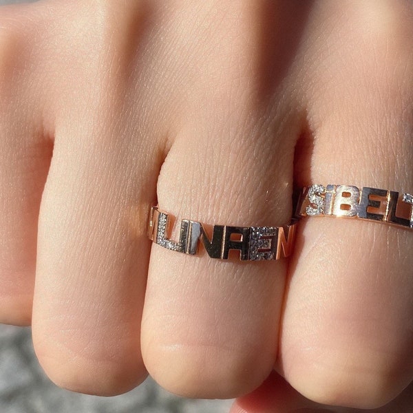 Letter Ring - Etsy