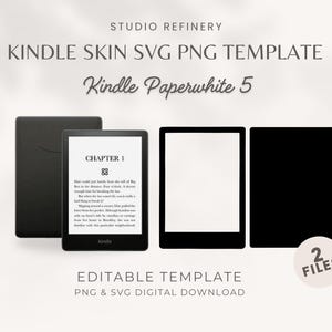 Kindle Paperwhite 5 Skin Template PNG SVG - Etsy