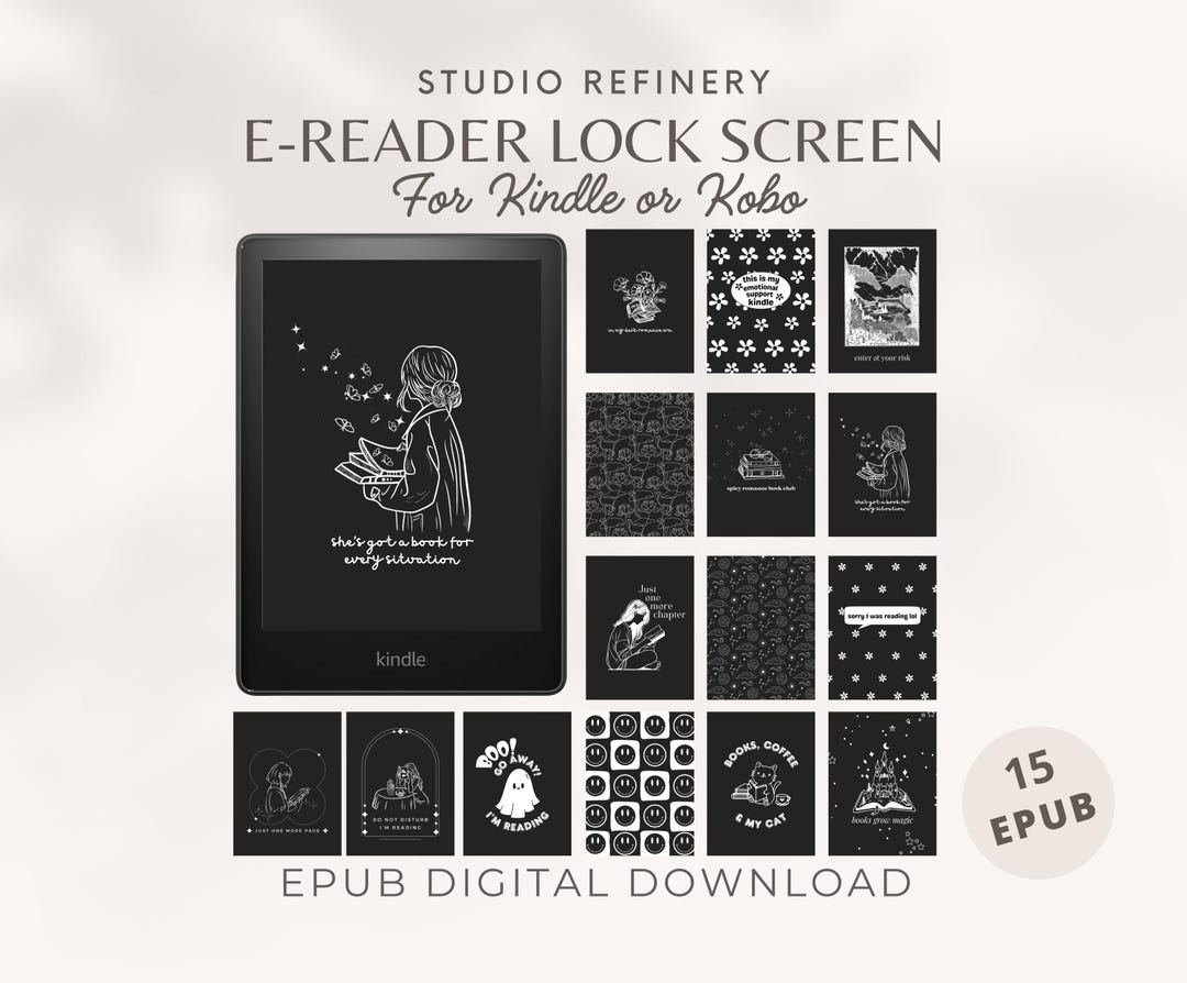 Kindle Lock Screen Set: 15 Ready-made .epub Wallpapers (digital ...
