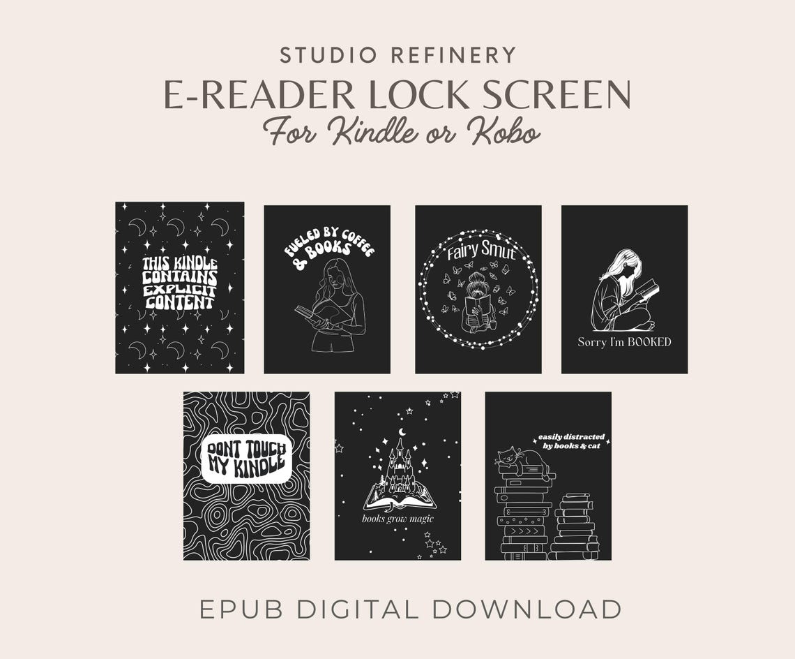 15 Kindle Lock Screens: Ready-made .epub Set (digital Download) - Etsy