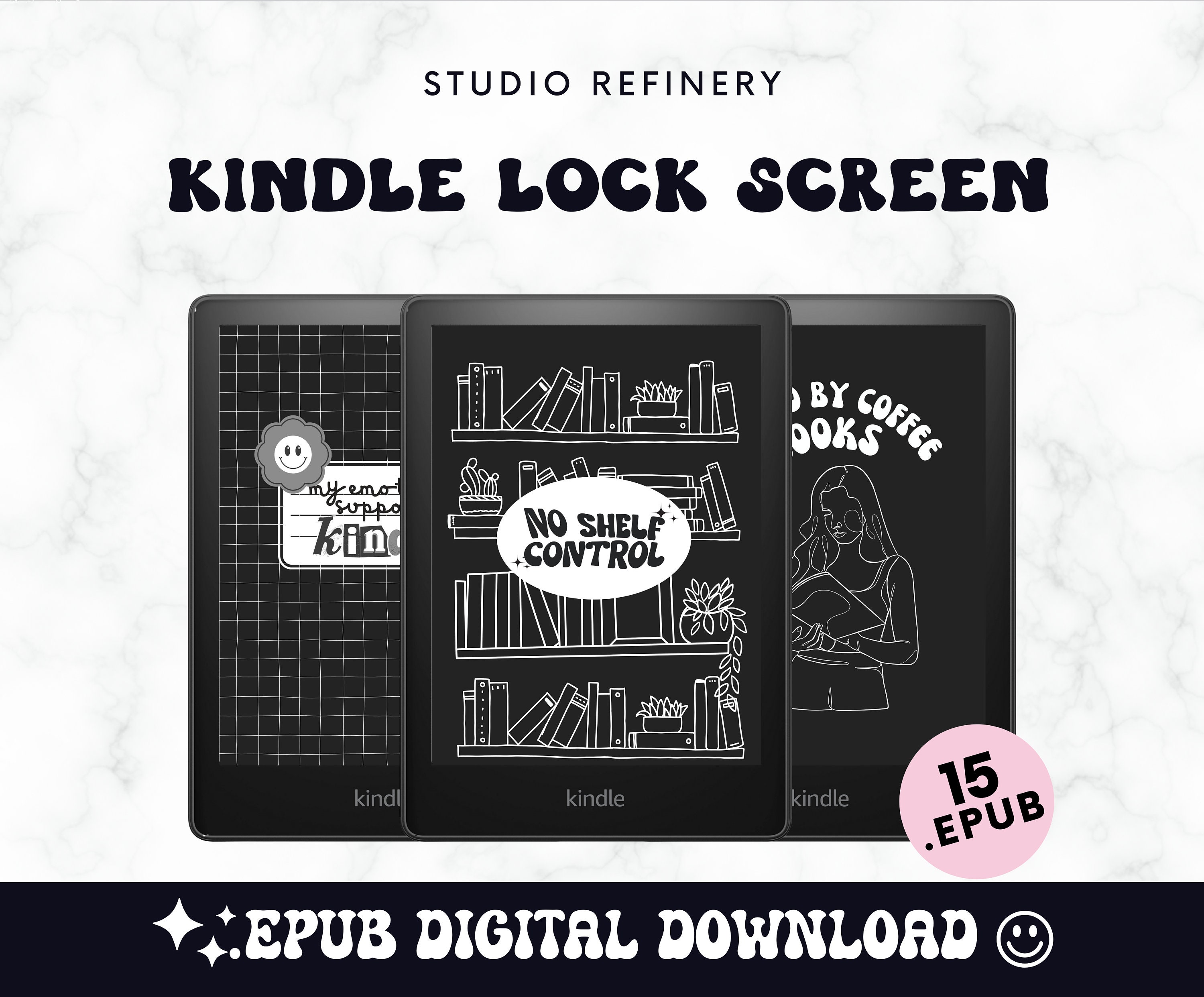 15 Kindle Lock Screens, Ready-made .epub Kindle Paperwhite Lockscreen ...