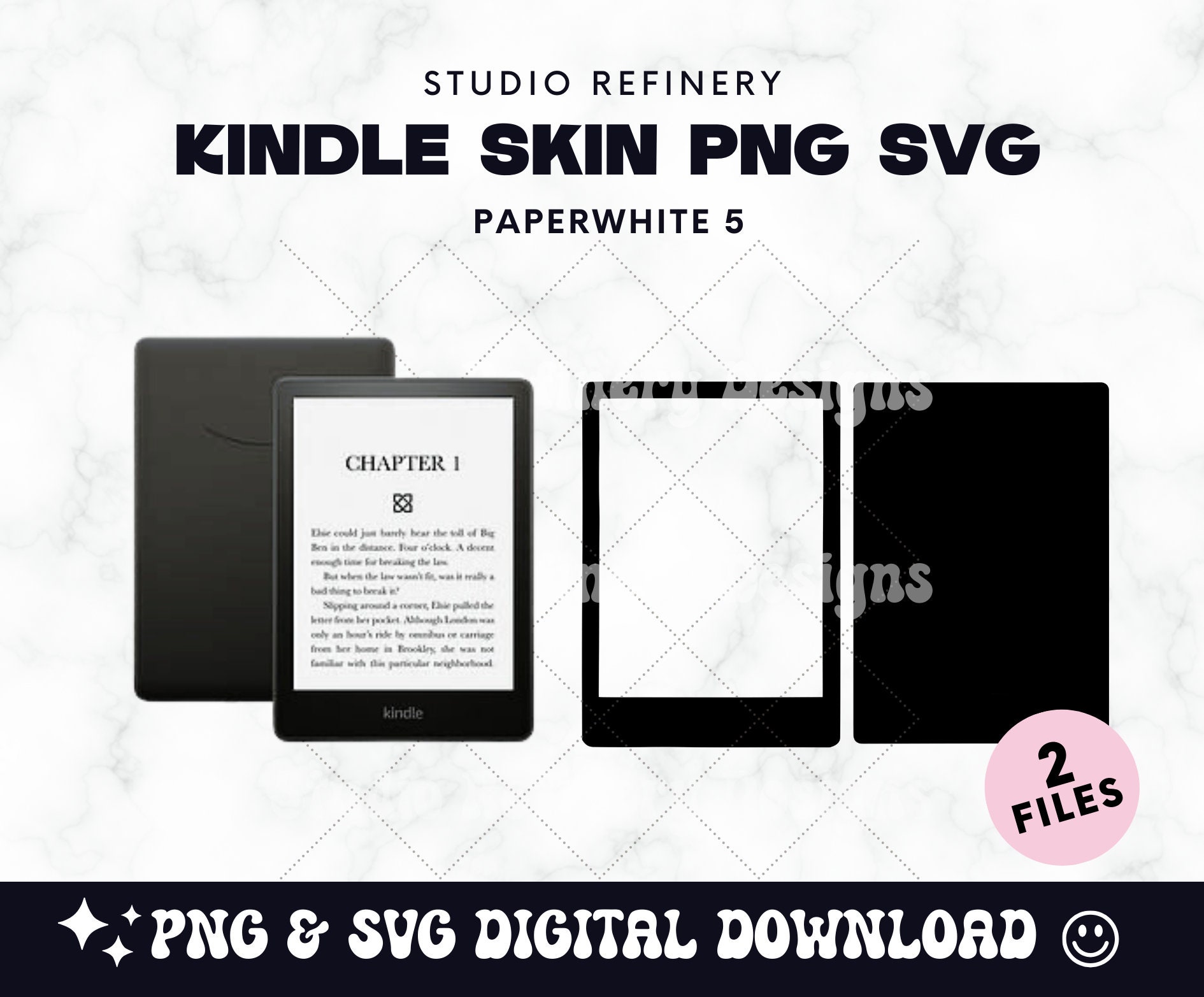 Kindle Paperwhite 5 Skin Template PNG SVG - Etsy