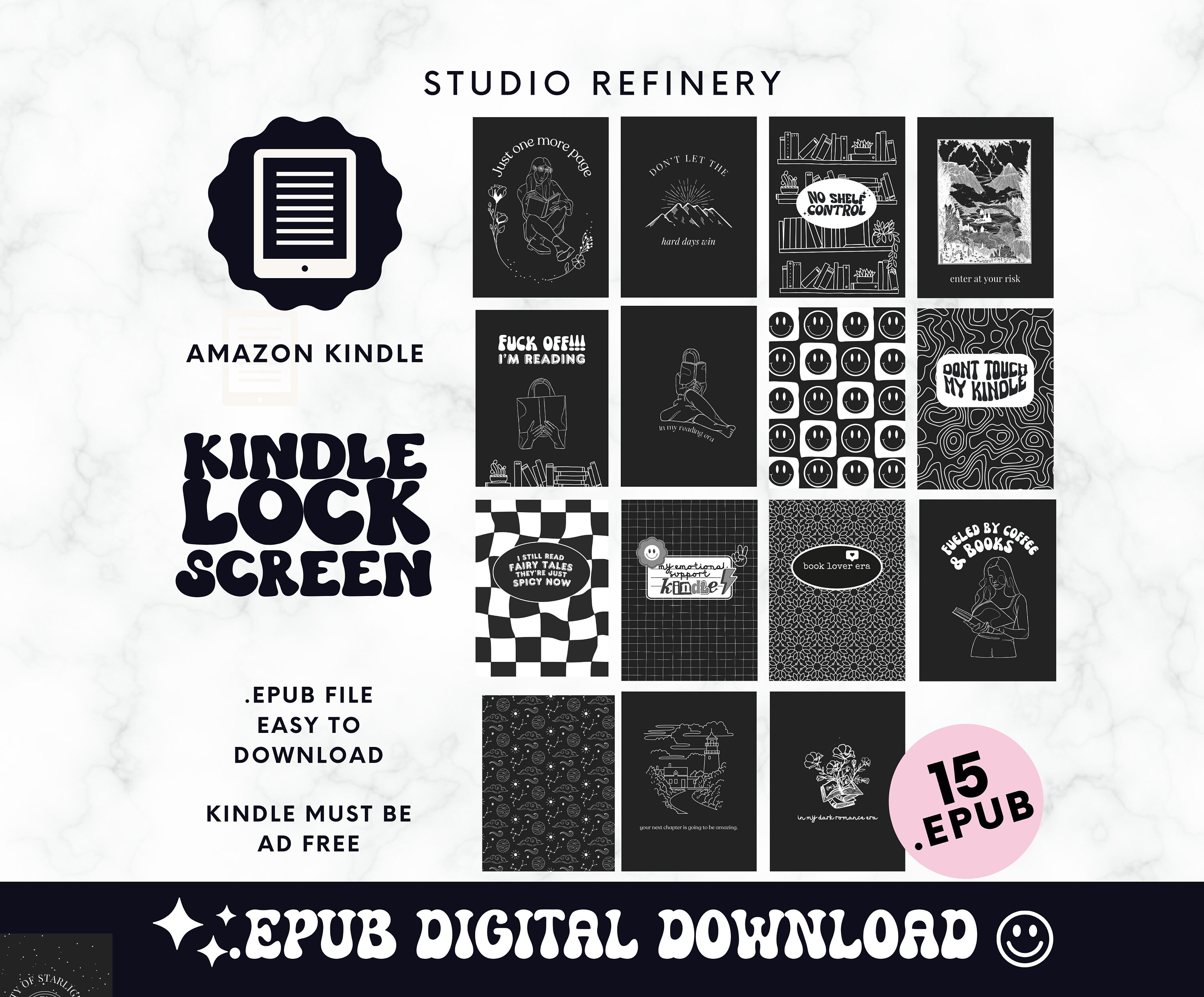 15 Kindle Lock Screens, Ready-made .epub Kindle Paperwhite Lockscreen ...