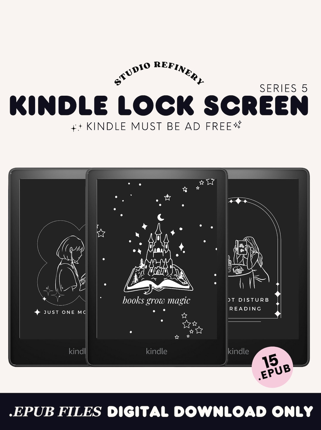 15 Kindle Lock Screens, Ready-made .epub Kindle Paperwhite Lockscreen ...