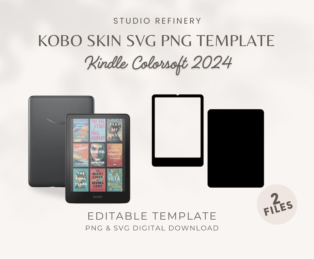 Kindle Colorsoft 2024 Skin Template SVG PNG Cut File - Etsy