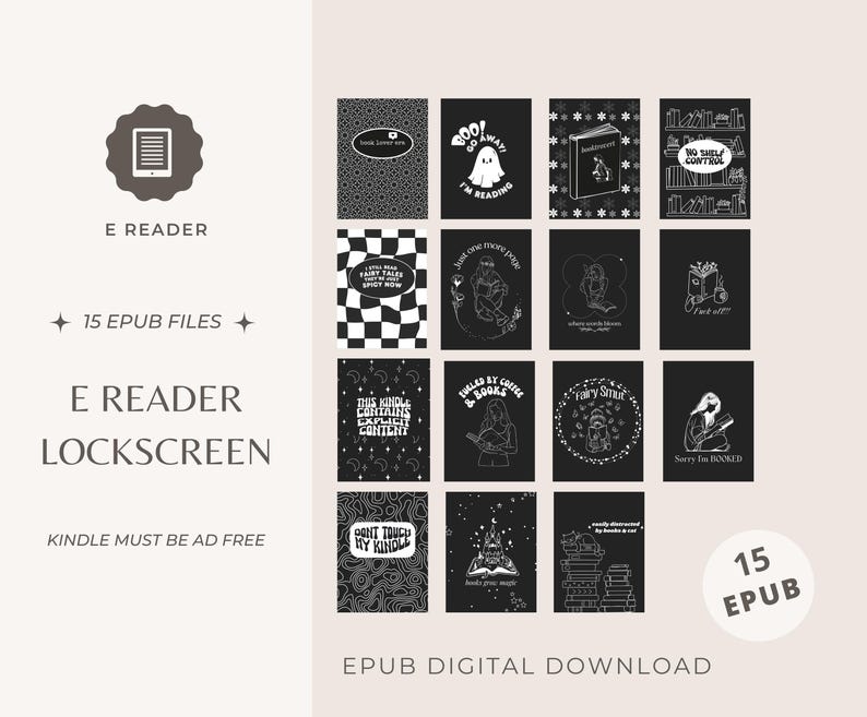 15 Kindle Lock Screens: Ready-made .epub Set (digital Download) - Etsy
