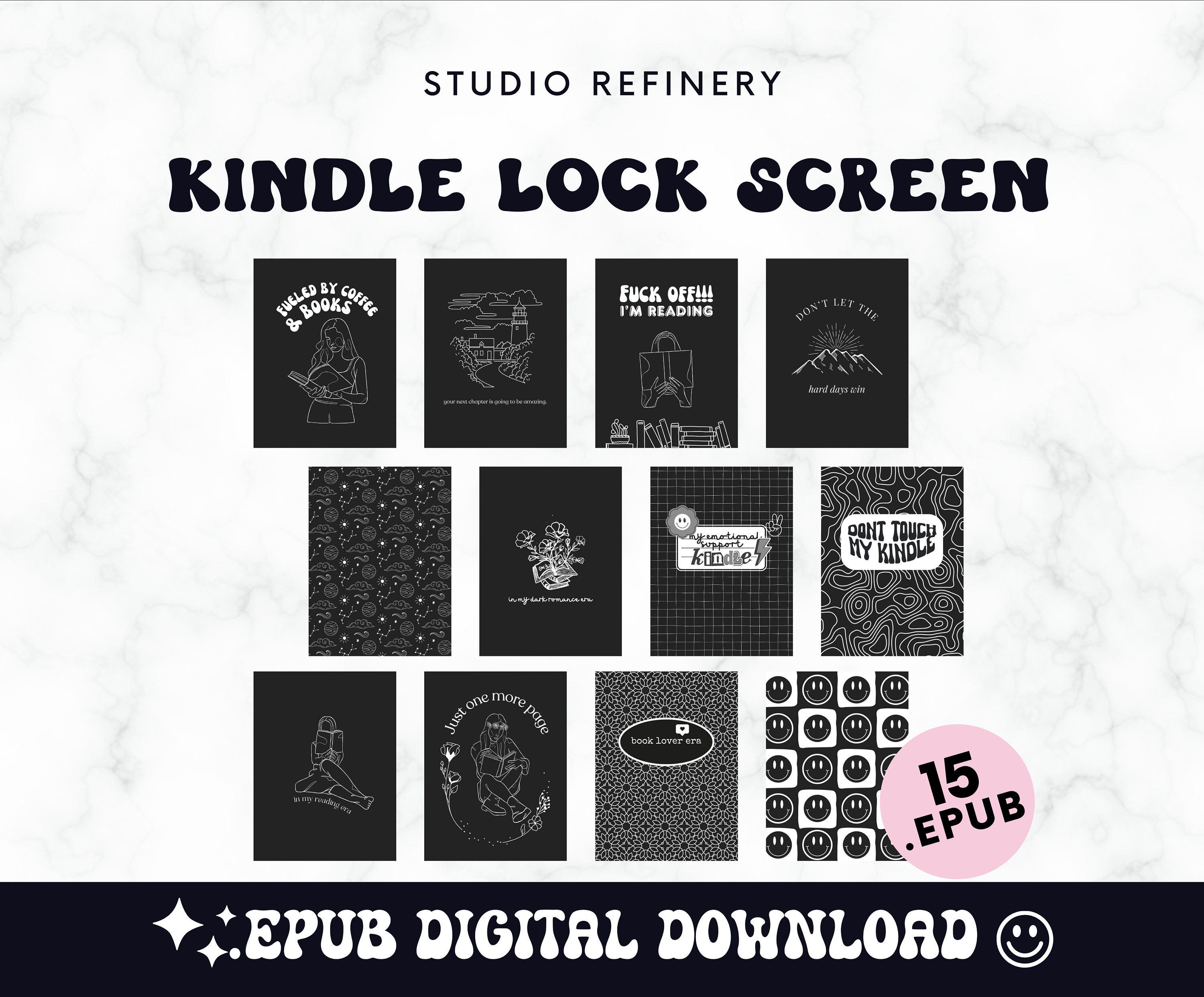 15 Kindle Lock Screens, Ready-made .epub Kindle Paperwhite Lockscreen ...