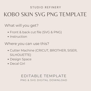 Kobo Clara 2E Skin Template PNG SVG - Etsy